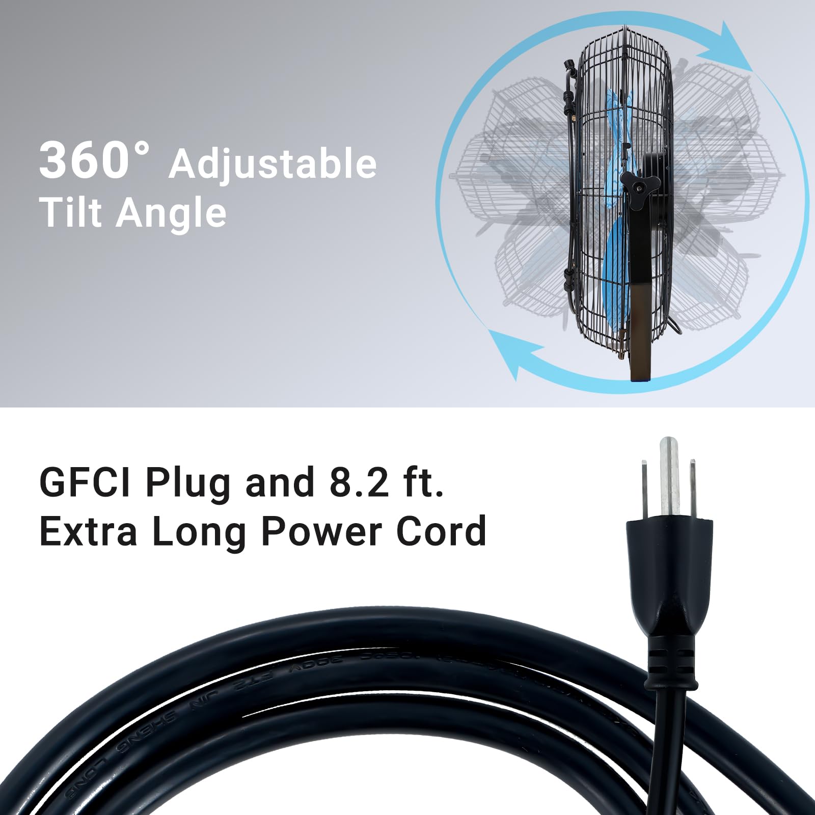 pasapair 20 Inch Wall Mounted Fan,High Velocity Industrial Misting Wall ...