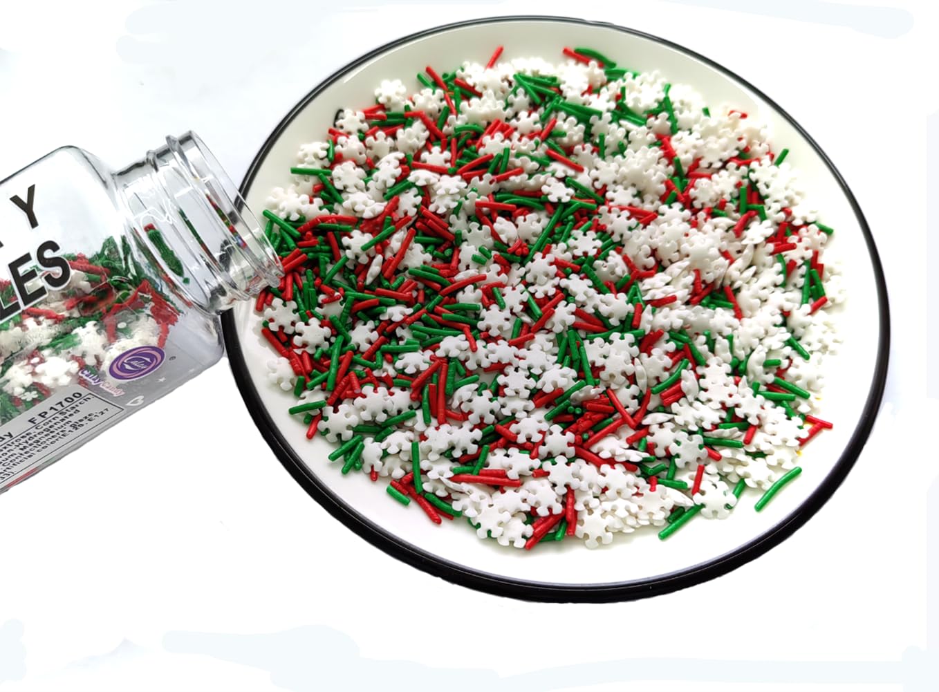 Amazon.com: Christmas Snowflake Edible Cake and Cupcake Sprinkles Cake ...