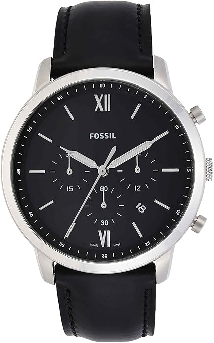 Amazon.com: Fossil Men's Neutra Quartz Stainless Steel and Leather ...