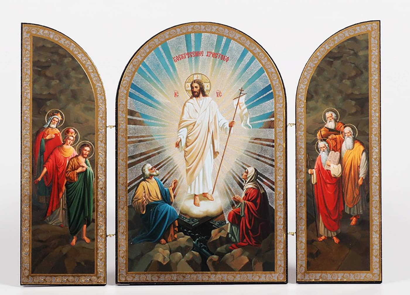 Amazon.com: Resurrection of Jesus Christ Foldable Wooden Russian Icon ...