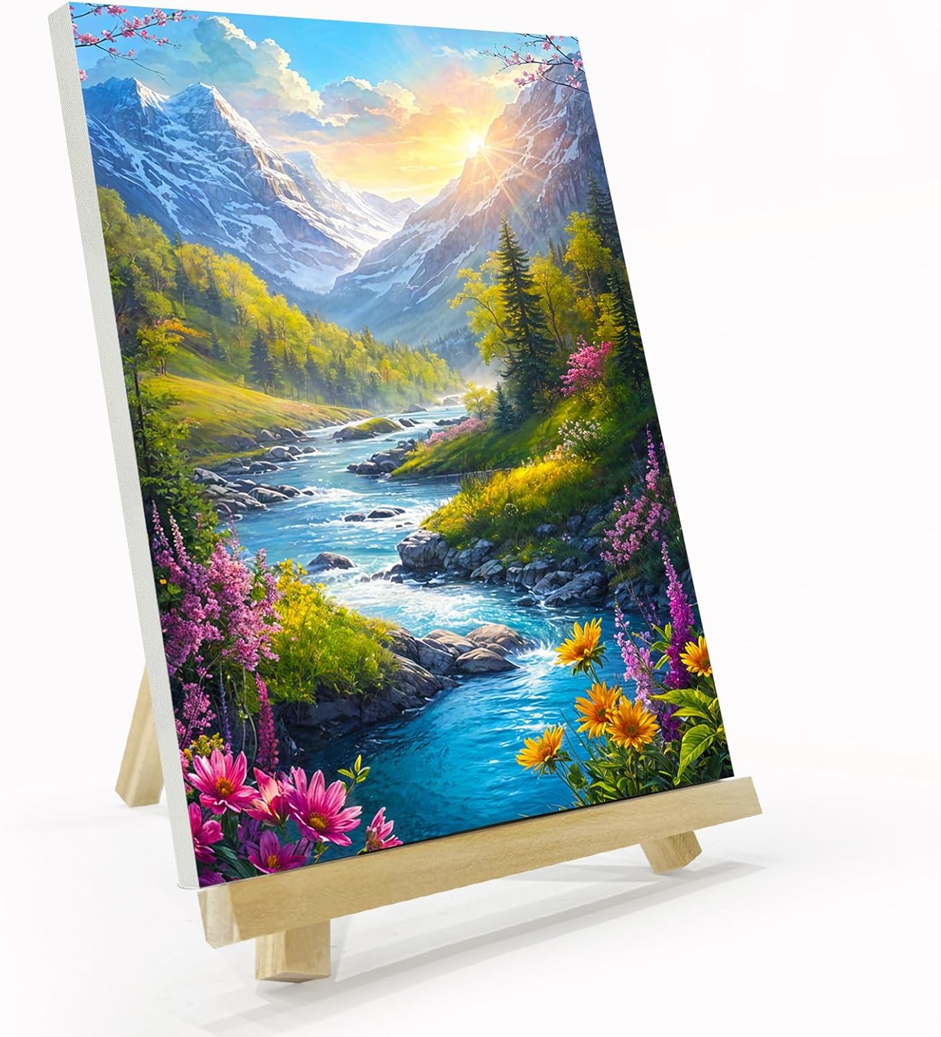 Amazon.com: JOOZ Mountain Paint by Numbers Kit for Adults with Frame ...