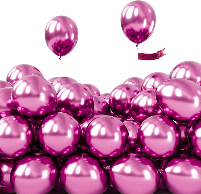 Amazon.com: PartyWoo Metallic Magenta Balloons, 50 pcs 5 Inch Magenta ...