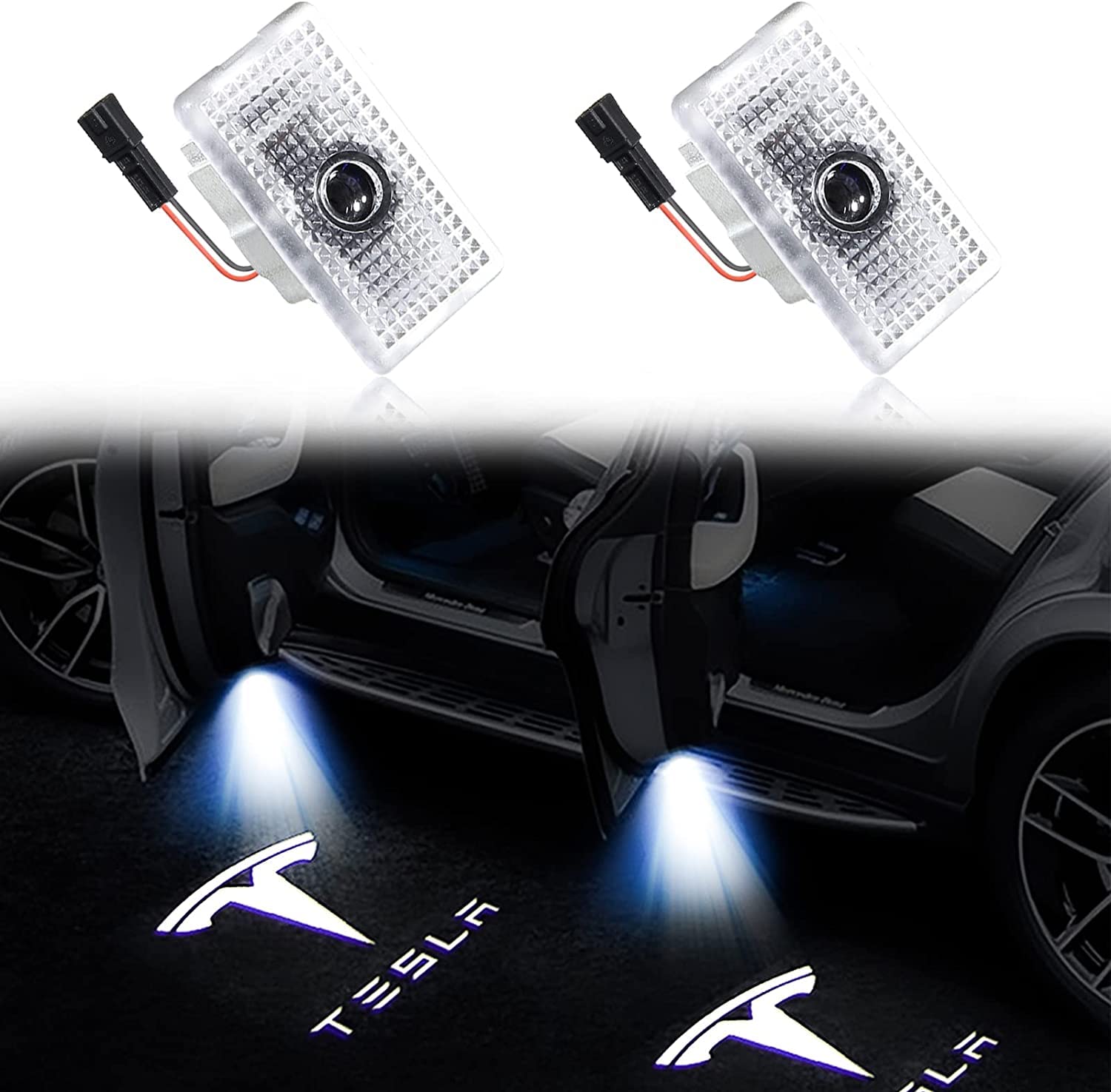 2024 Upgraded Puddle Lights Compatible with Tesla Model 3/Y/S/X, Car ...