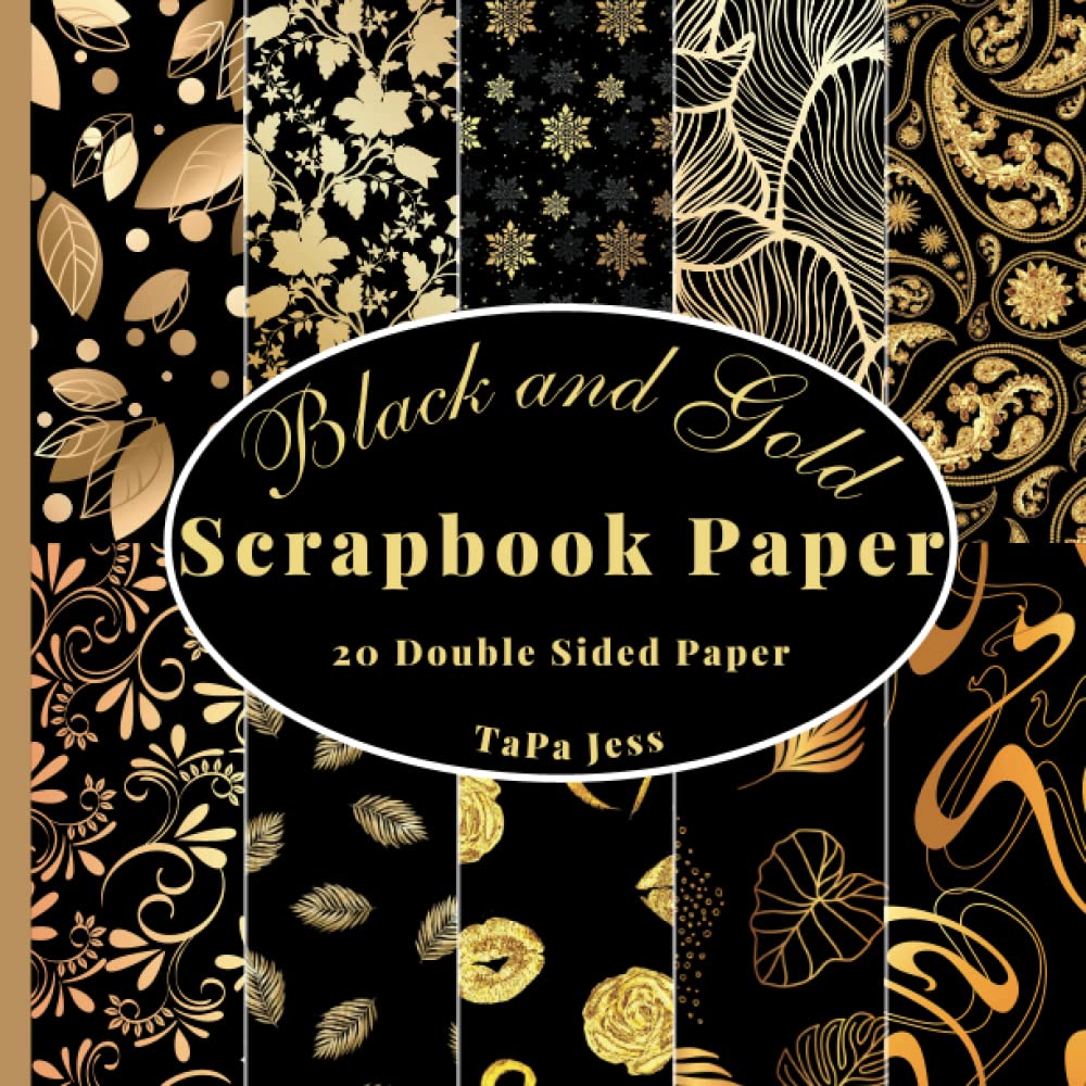 Black and Gold Scrapbook Paper: Decorative Craft Paper, Craft Card ...