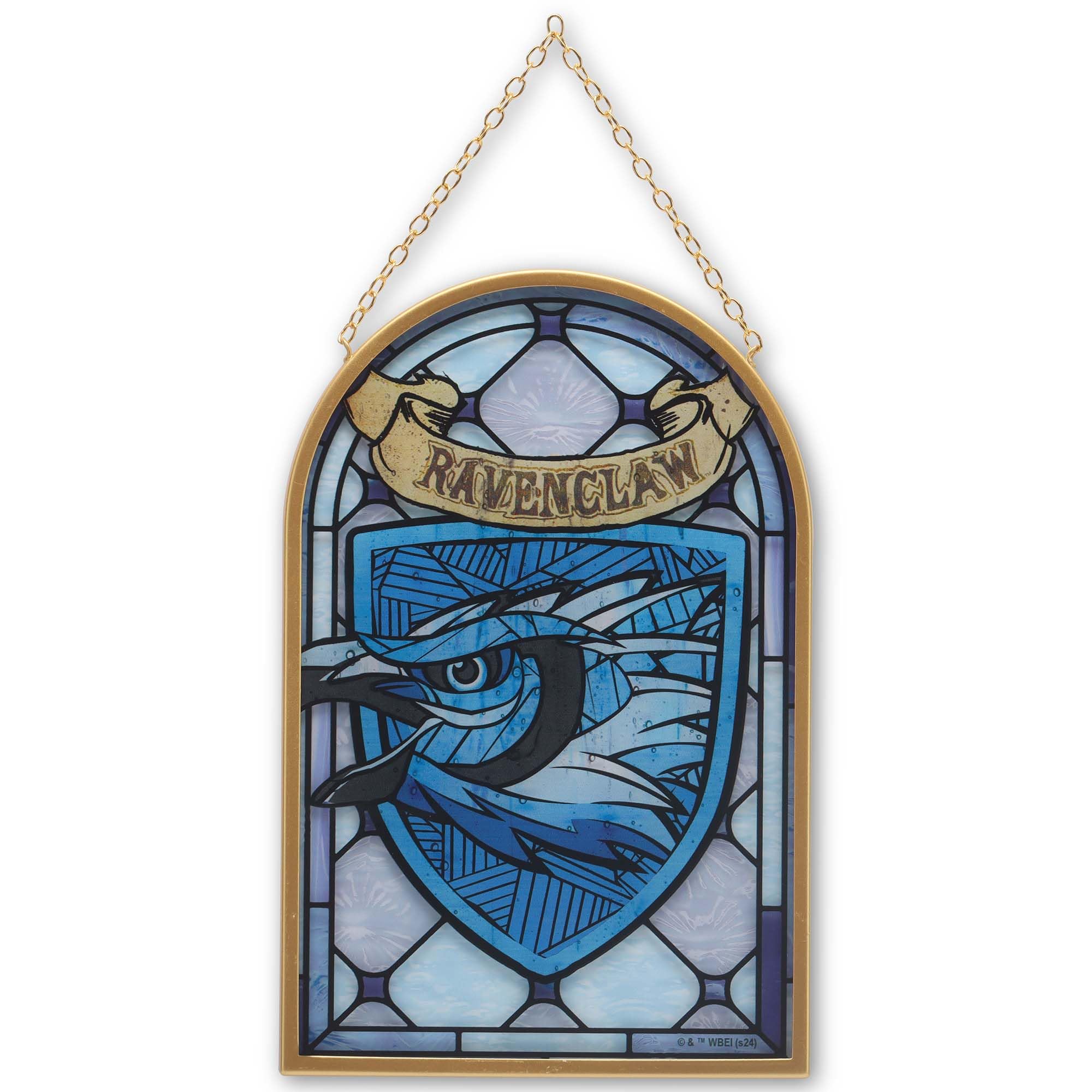 Amazon.com : Harry Potter Ravenclaw Crest Hanging Glass Wall Decor ...