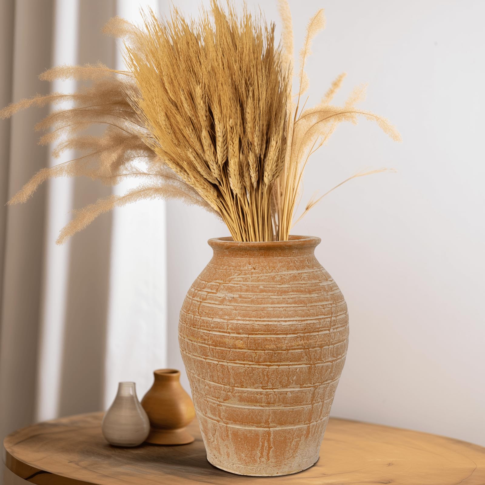 Large Ceramic Vase for Decor - Rustic Vintage Flower Pottery Vase for ...