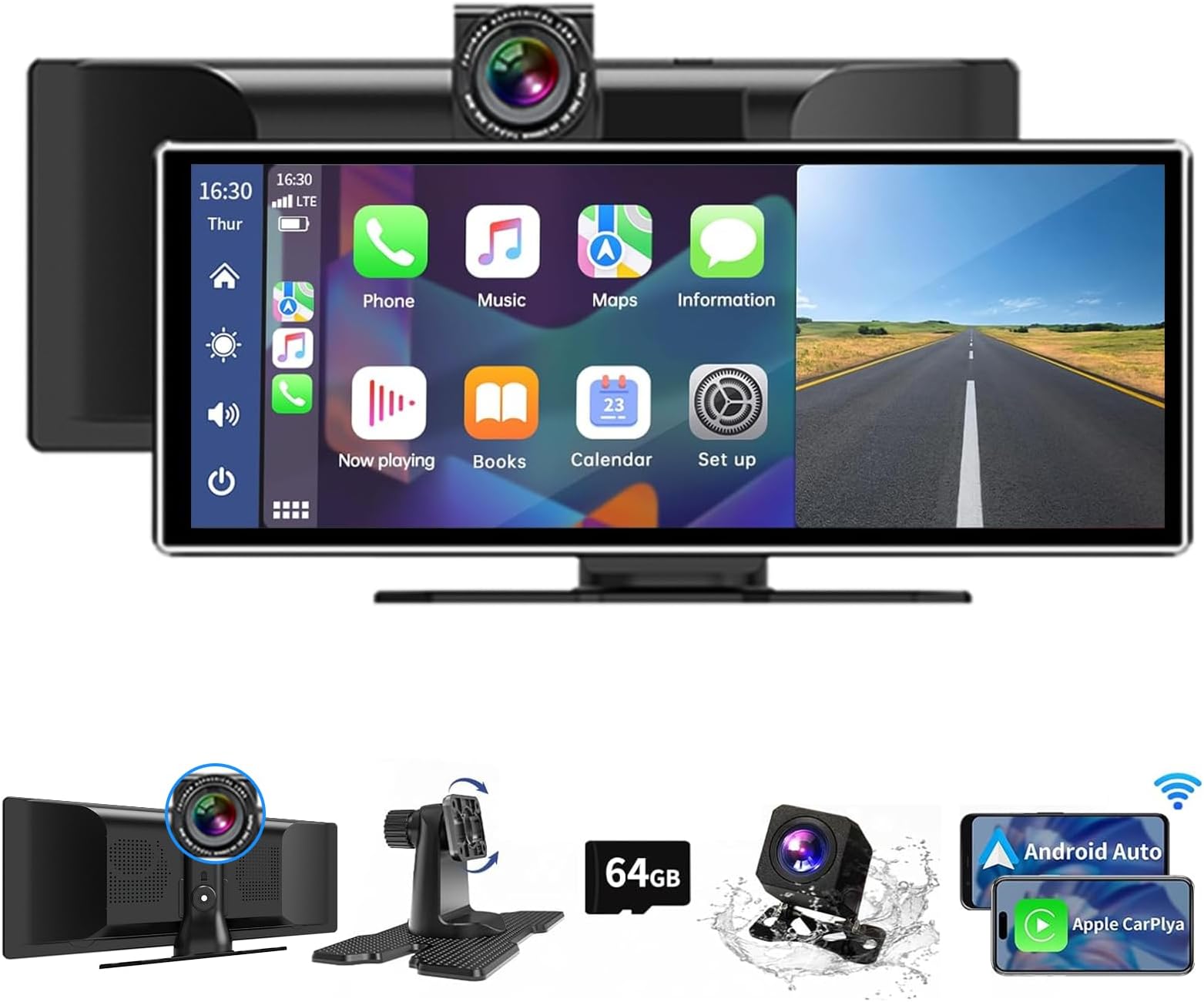 Amazon.com: Eunavi 11.26" Universal Wireless CarPlay & Android Auto ...