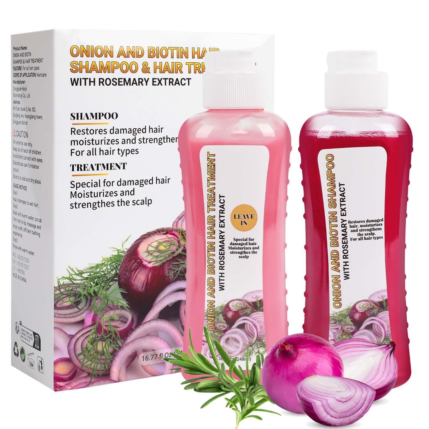 Amazon.com : Onion Biotin and Rosemary Shampoo and Treatment Set, for ...