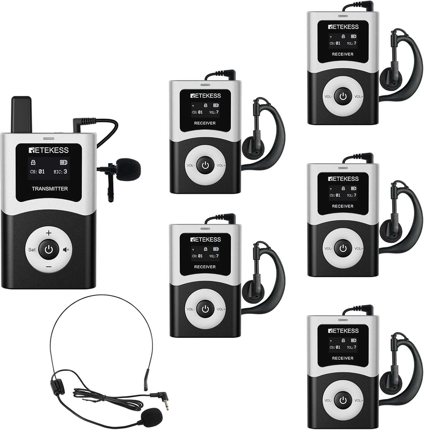 Amazon.com: Retekess T130U(4nd Gen T130) Wireless Tour Guide System ...