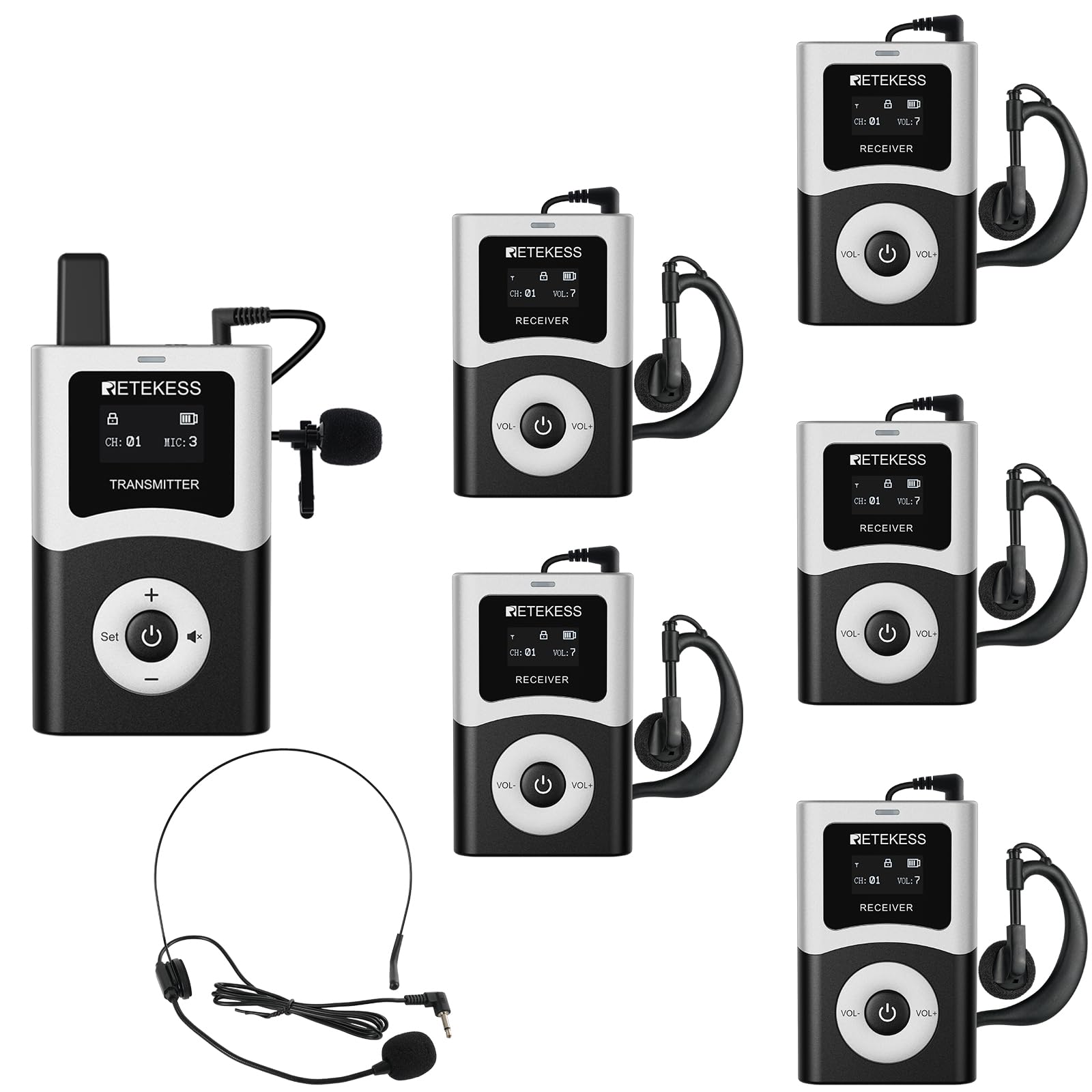 Snapklik.com : Retekess T130U Audio Tour Guide System Headsets