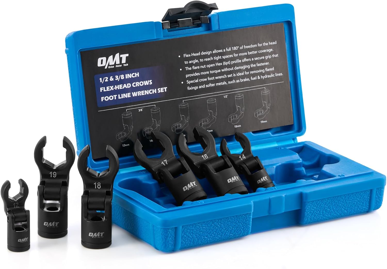 Amazon.com: Orion Motor Tech Crows Foot Wrench Set, 6pc Flex Head Crows ...