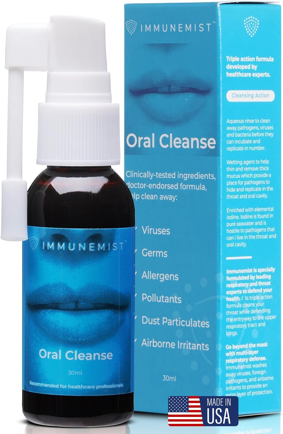 Amazon.com: ImmuneMist™ Oral Cleanse - Iodine Throat Spray for Cold ...