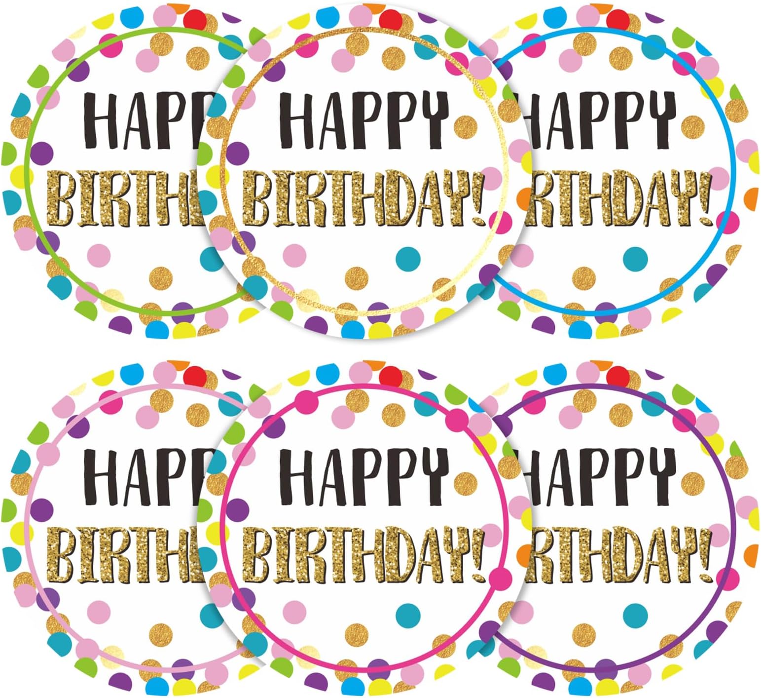 Amazon.com: Happy Birthday Stickers for Kids 1 Inch 1000 Labels 2 Roll ...