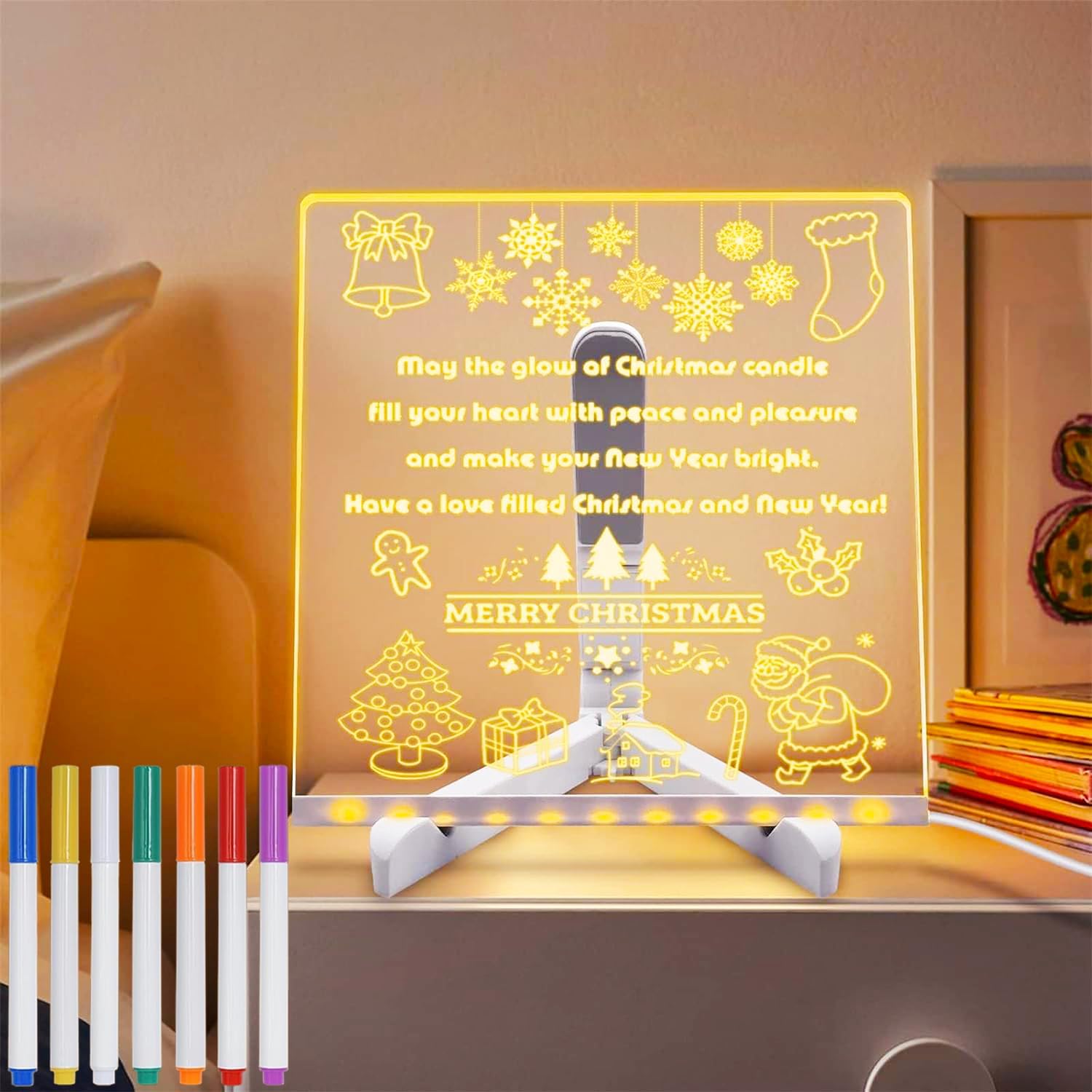 Amazon.com : LED Note Board with Colors, Acrylic Led Note Board with ...
