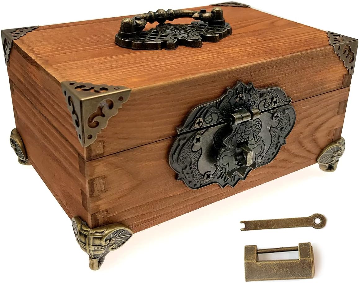 Box Corner Protectors Lock Latch Hasp with Handle Hinges Hardware Kit ...