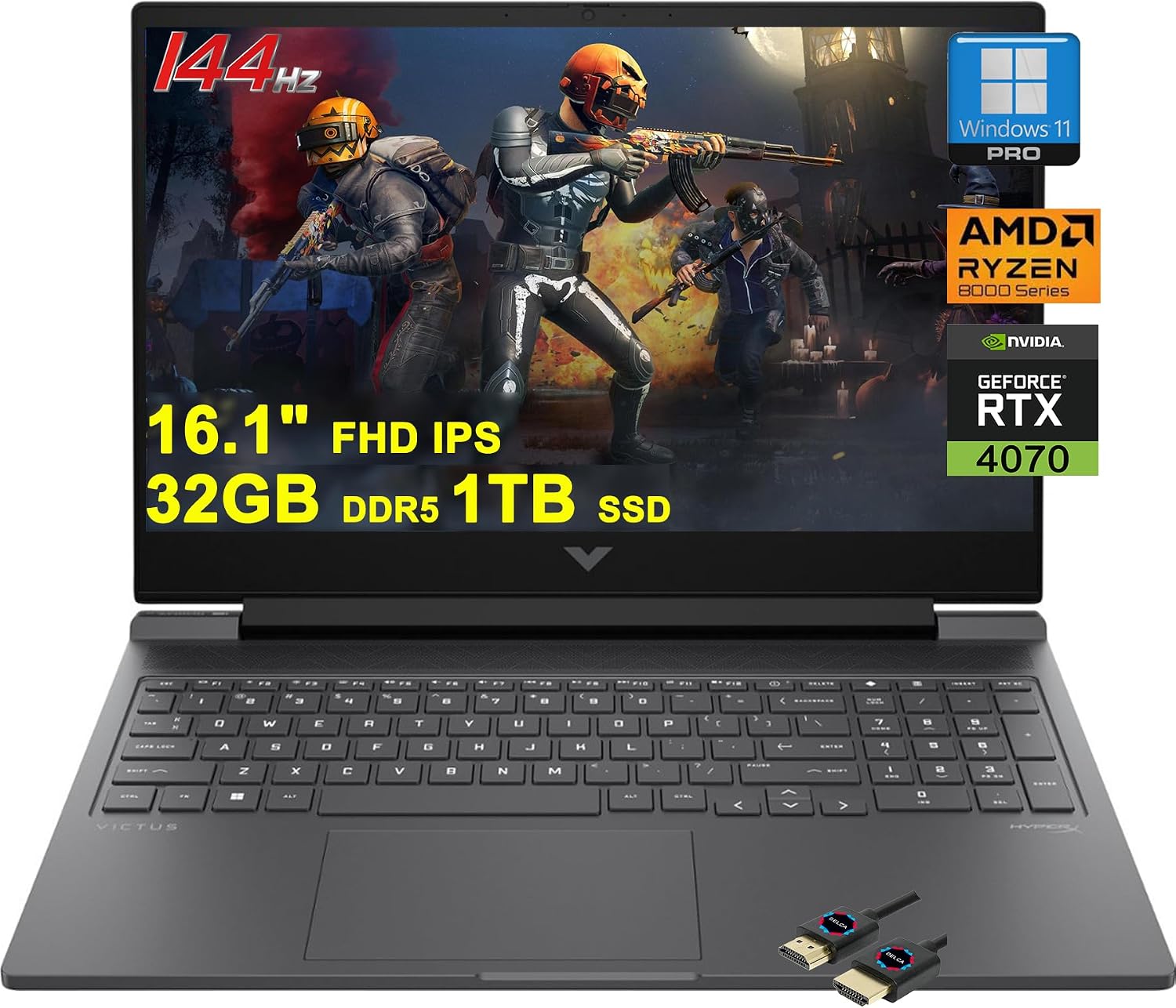 HP Victus 16 Gaming Laptop | 16.1" FHD 144Hz | AMD 8-Core Zen 4 Ryzen 7 ...