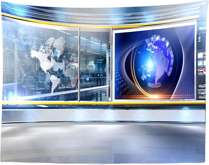 Amazon.com : Loccor 12x8 News Studio Fabric Backdrop TV Broadcast ...