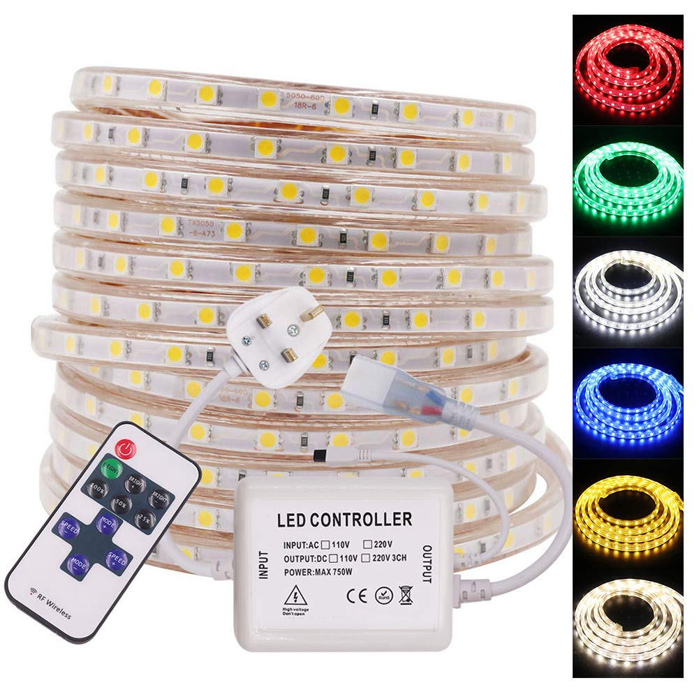 GQL 220V LED Strips Dimmable with Remote, 3m Yellow Light Strip (SMD ...