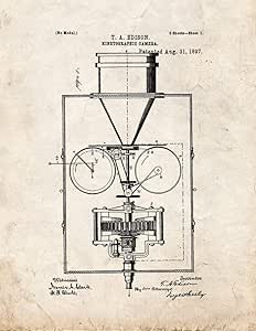 Amazon.com: Thomas Edison Kinetographic Camera Patent Print Old Look ...
