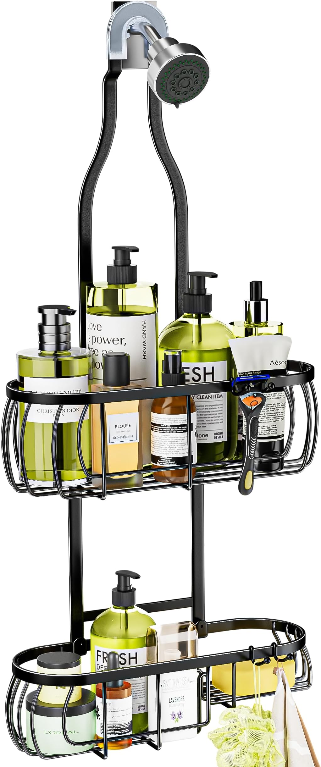 Amazon.com: Shower Caddy Hanging Organizer for Bathroom: Over Head ...