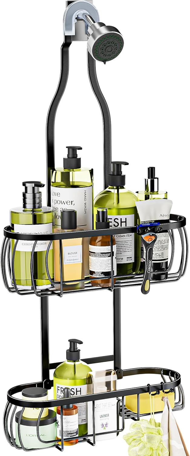 Amazon.com: Shower Caddy Hanging Organizer for Bathroom: Over Head ...
