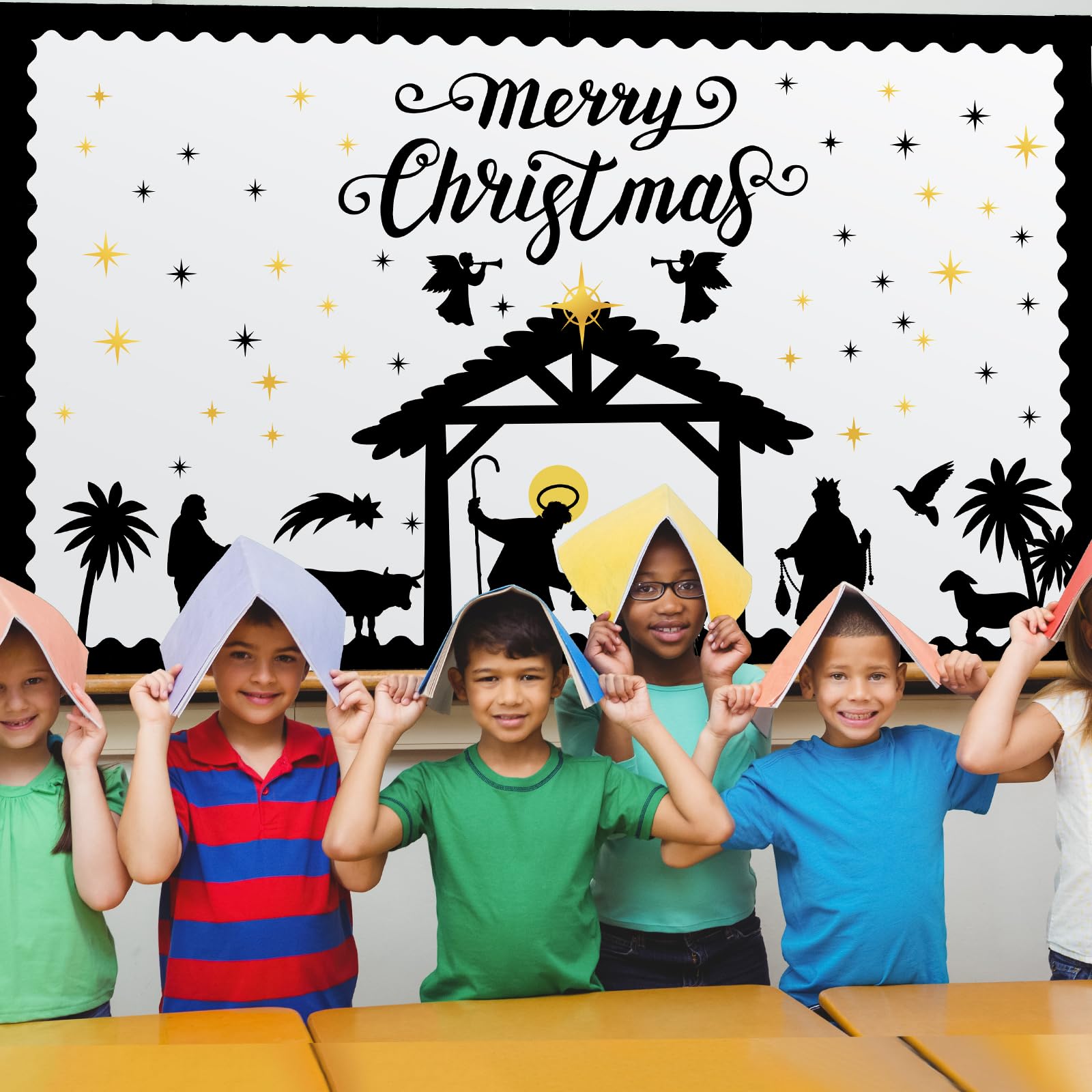Snapklik.com : 82PCS Christmas Nativity Bulletin Board