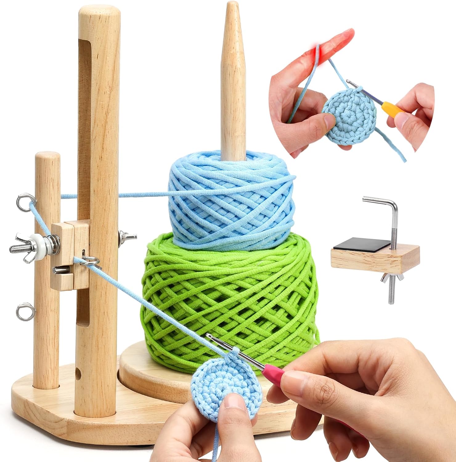 Amazon.com: Caydo Crochet Yarn Holder for Beginners, Upgrade 2 in 1 ...