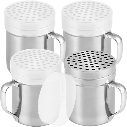 Amazon.com: CUSINIUM 10oz Metal Parmesan Cheese Shakers with Large ...