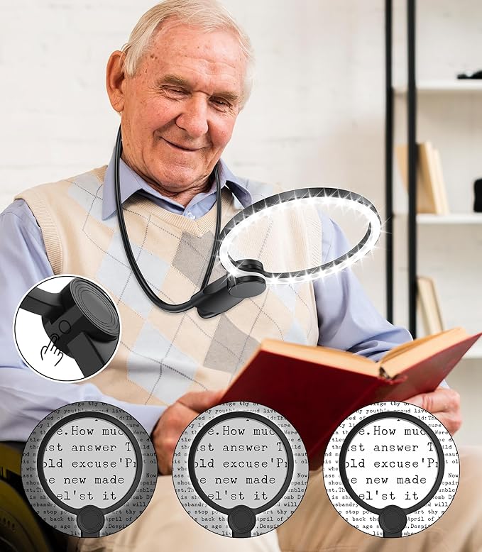 Amazon.com: Hands Free 5X Magnifying Glass LED Lighted, Flexible ...