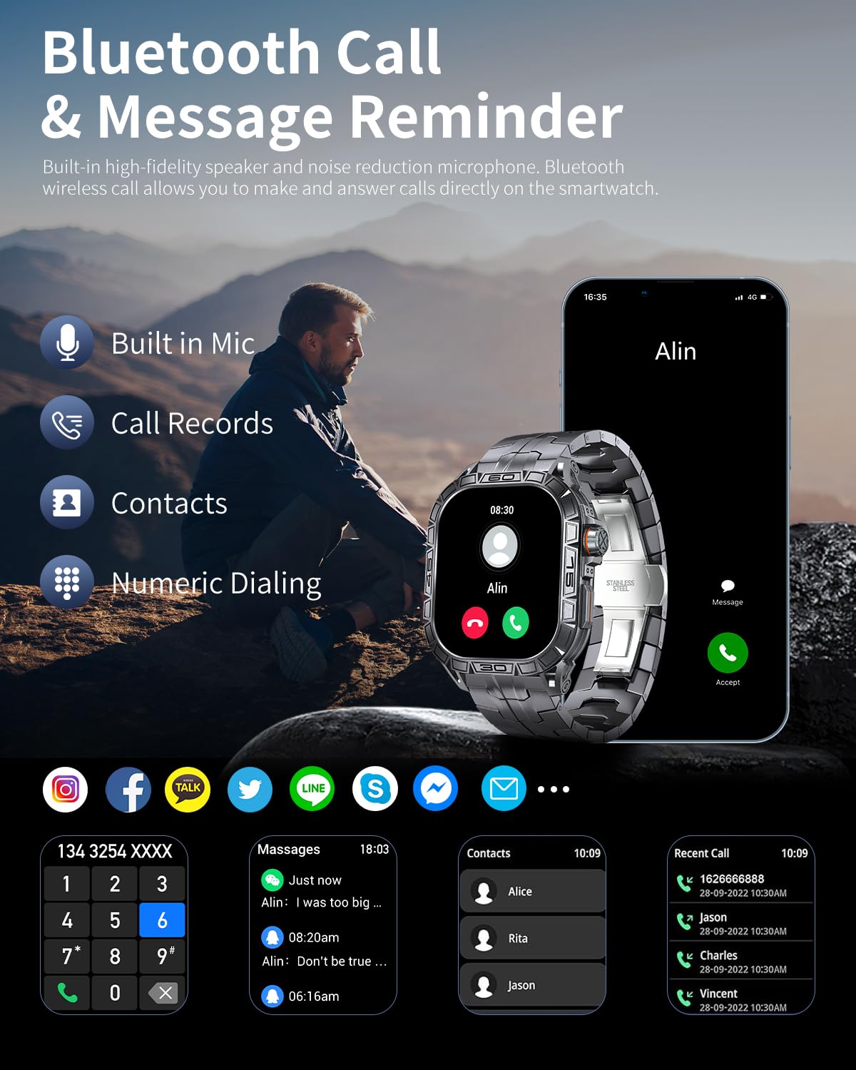 Snapklik.com : PODOEIL Military Smart Watch For Men