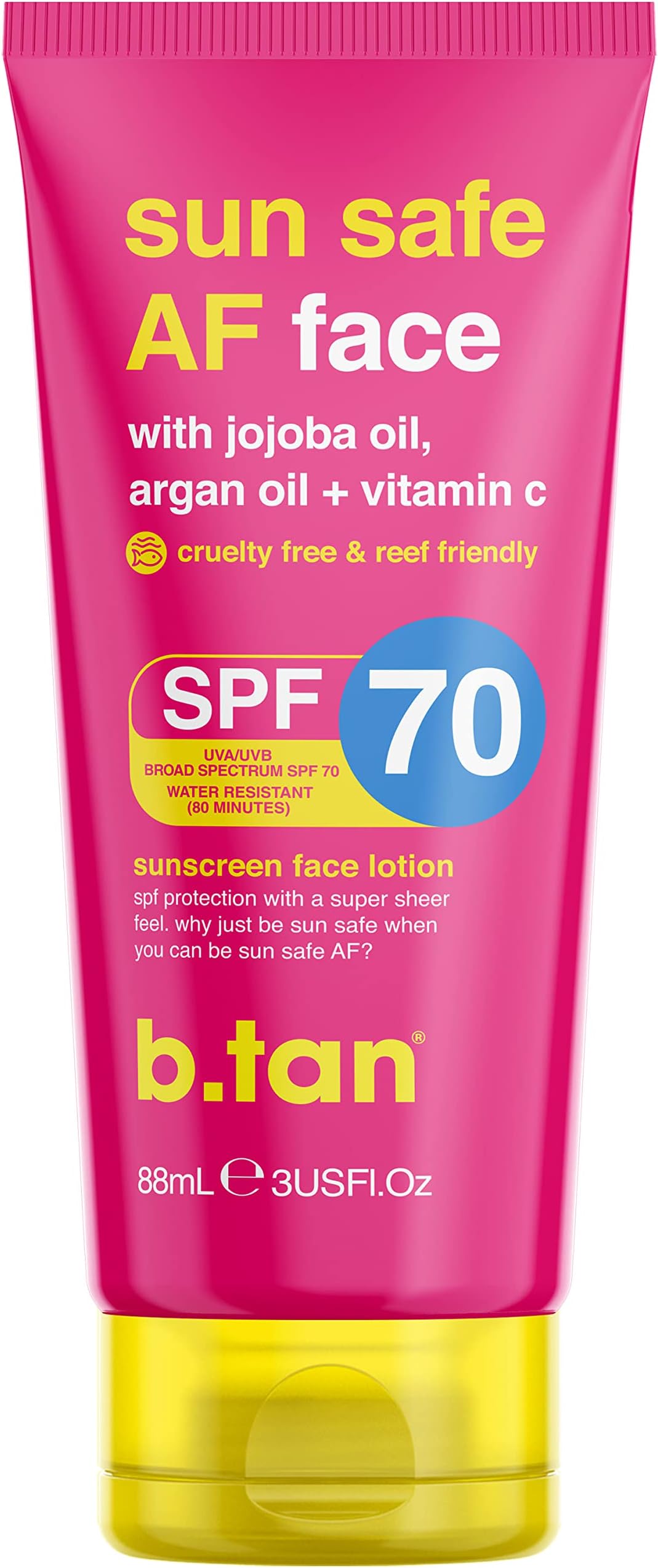 Amazon.com: b.tan face sunscreen, sun safe AF SPF70 facial sunscreen ...