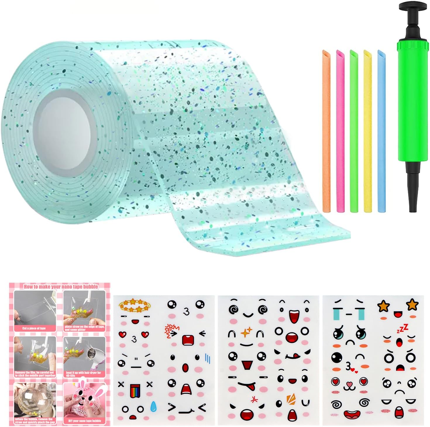 Amazon.com: Nano tape bubble kit for kids,Glittering Nano Bubble Tape,Balloons Nano Tape Bubbles ...