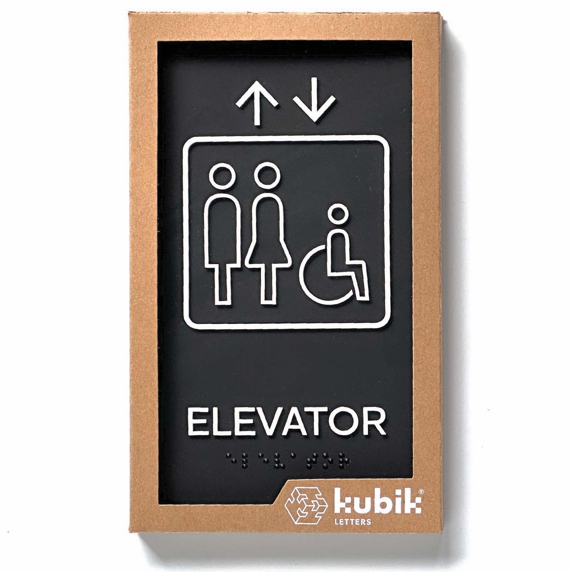 Amazon.com: Kubik Letters Elevator Sign, ADA Compliant Modern Design ...
