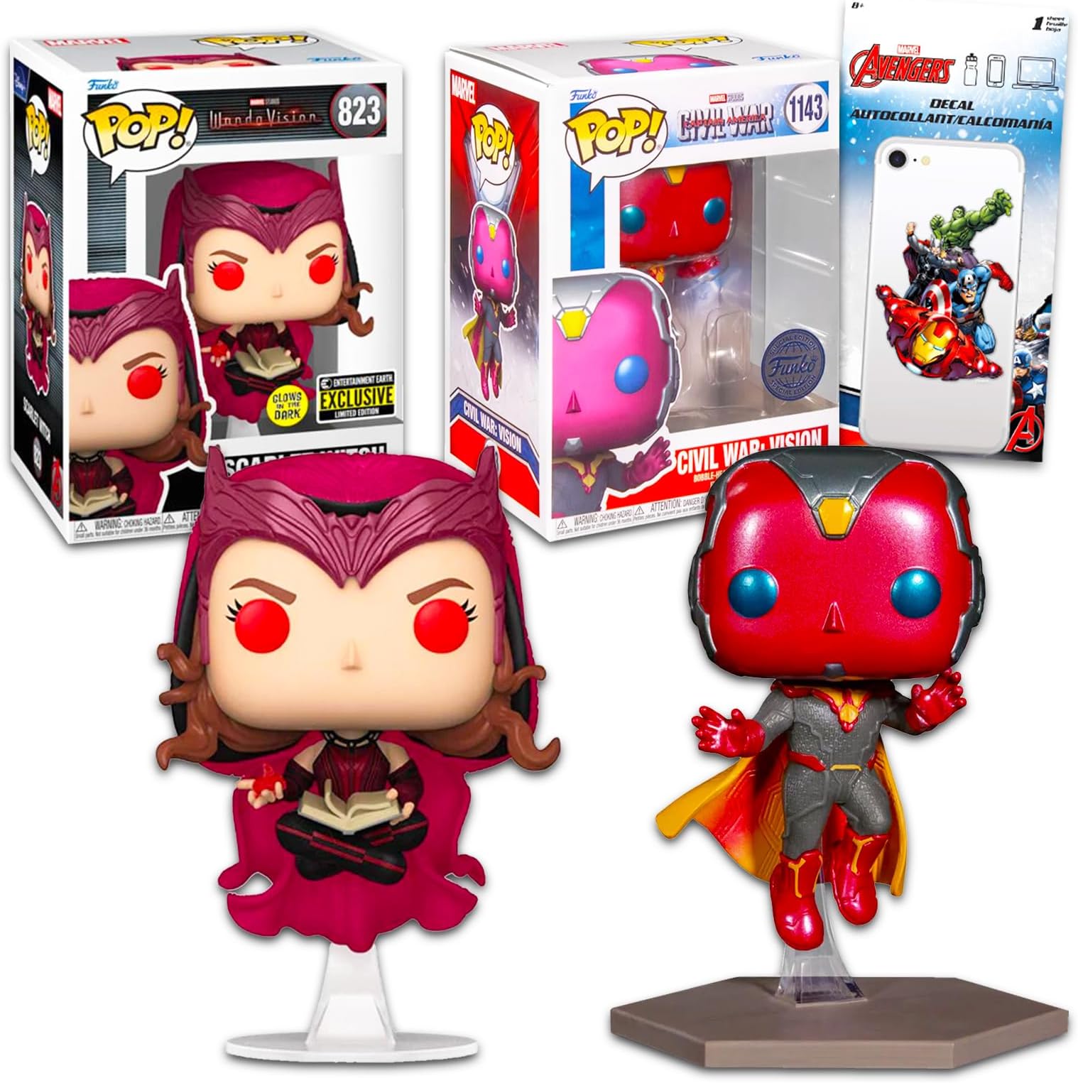 Amazon.com: Marvel Funko Pop Set - 2 Avengers Funko Pops Including ...