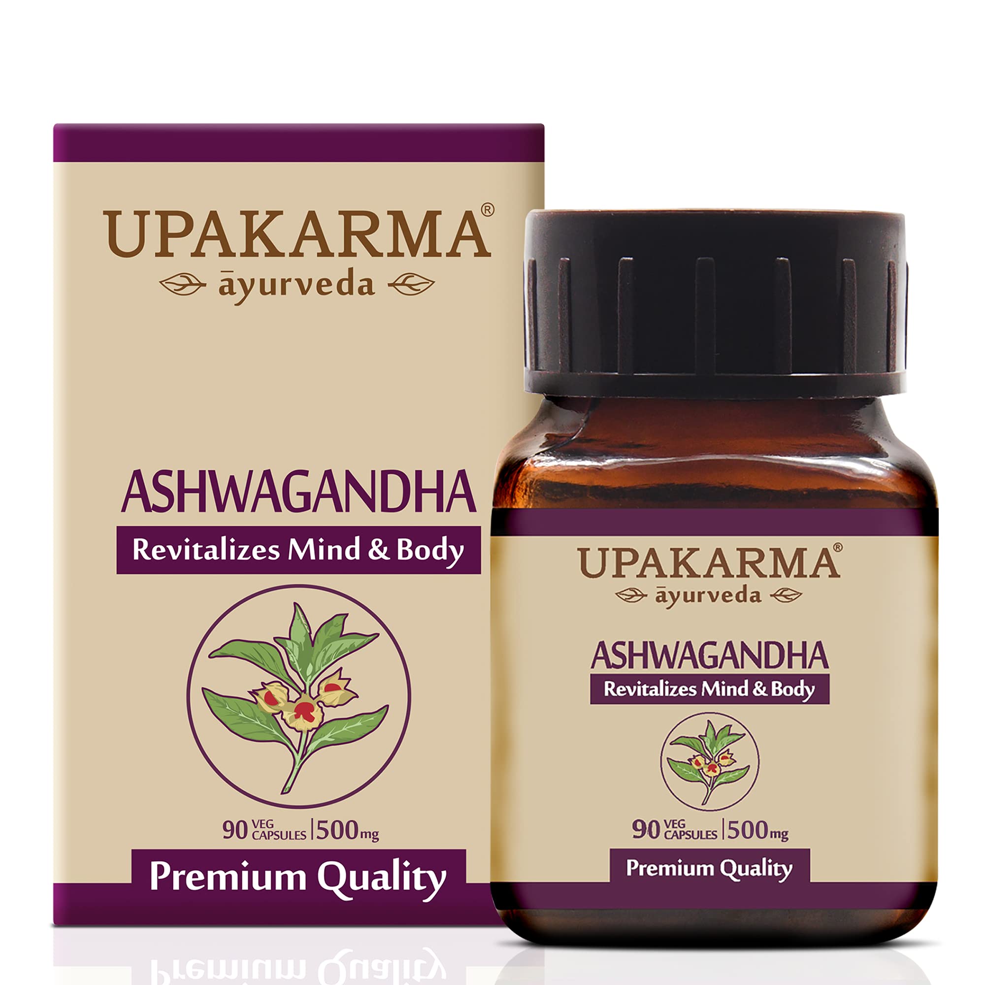 Upakarma Ayurveda Pure Shilajit Extract 300 mg and Ashwagandha Pure ...