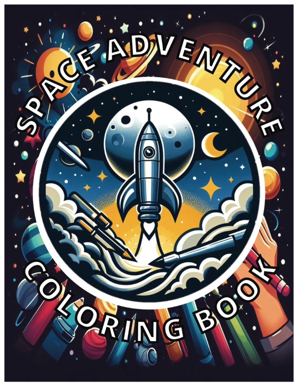 Space Adventure Kids Coloring Book: Fun, Easy, Relaxing for 4-12 Year ...
