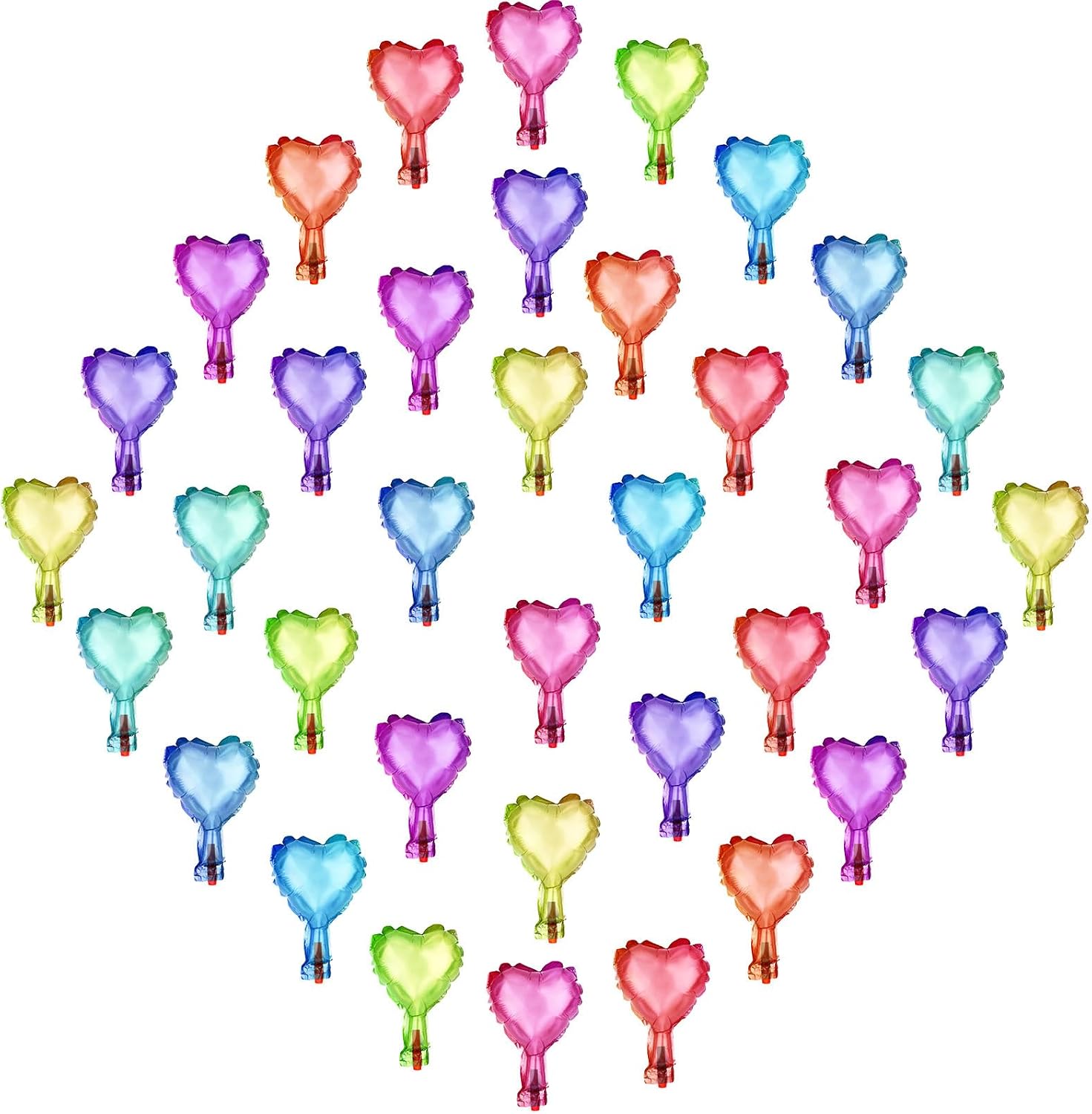 Amazon.com: 50pcs Heart Shaped Foil Balloons, 5 Inch Mini Foil Balloons ...