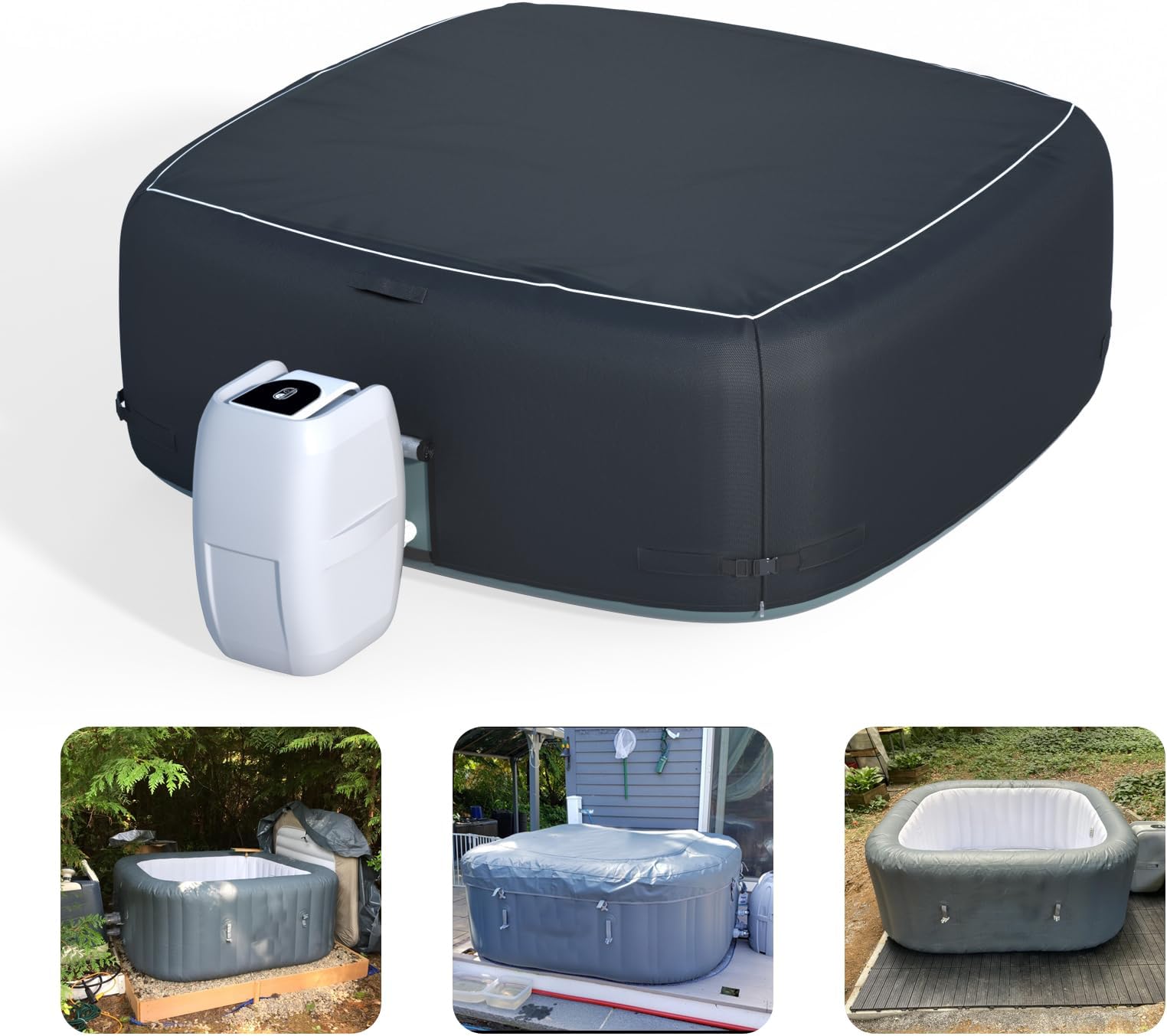 Amazon.com: Inflatable Hot Tub Cover for Square Hot Tub Spa Cushion ...