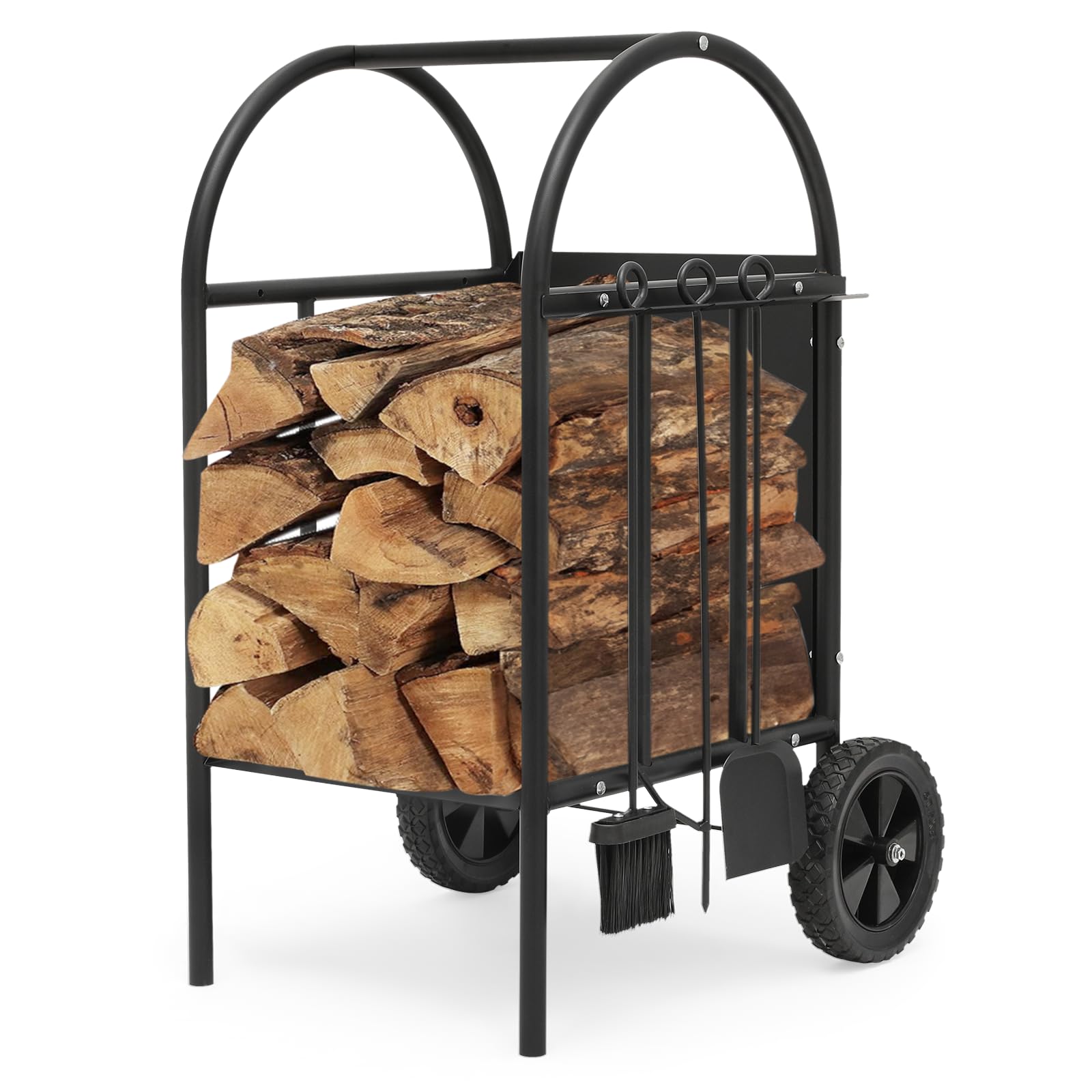 Snapklik.com : Magshion Firewood Log Cart, 440 Lbs Load Capacity ...