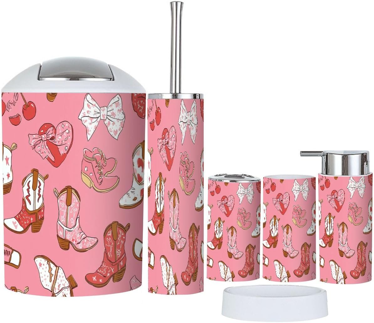 Amazon.com: Bathroom Accessory Set 6 Piece Boho Seamless Western ...