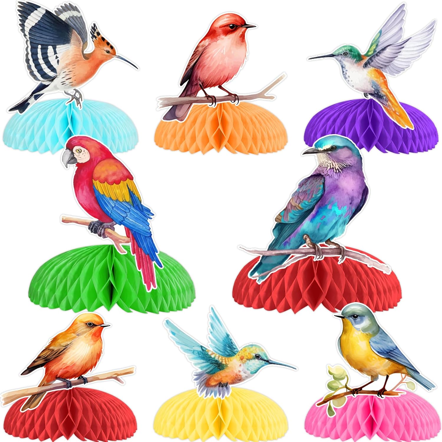 Amazon.com: Sursurprise Tropical Birds Decorations, 8Pcs Hawaiian ...