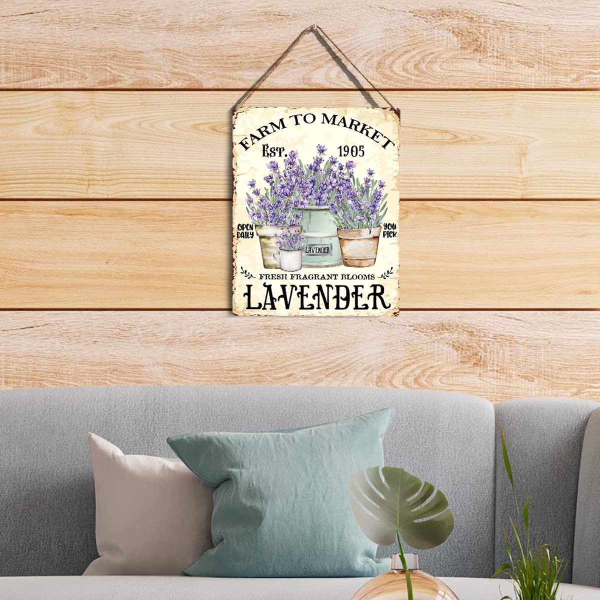 Snapklik.com : Farmhouse Lavender Wooden Sign Wall Decor Rustic Retro ...