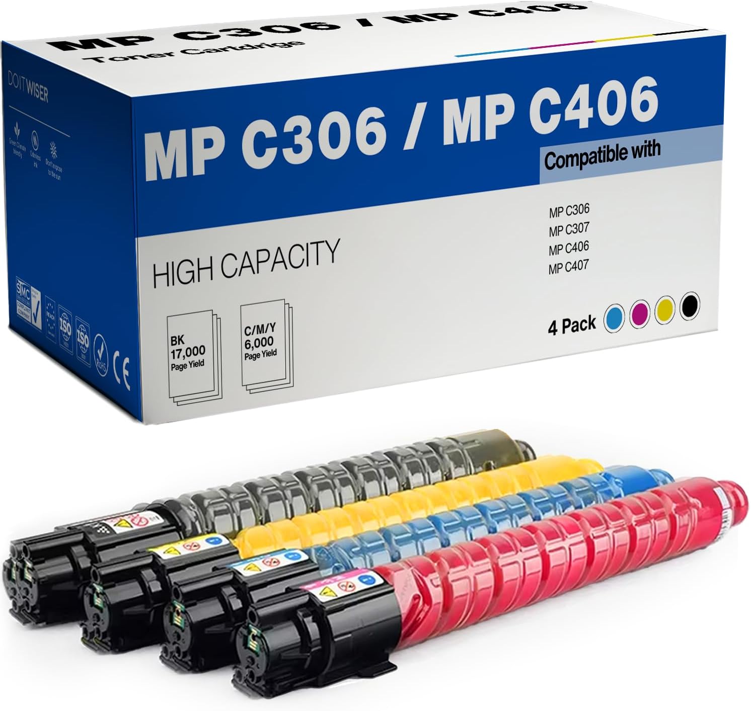 Amazon.com: MP C300 C400 C401 Toner Cartridge Bundle High Yield ...