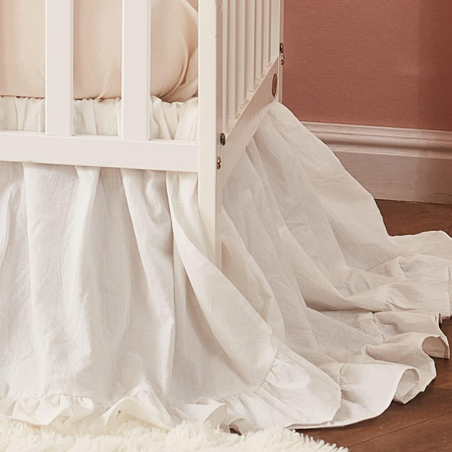 Amazon.com : Tadpoles Dust Ruffle Crib Skirt | 28" x 52" with a 14 ...