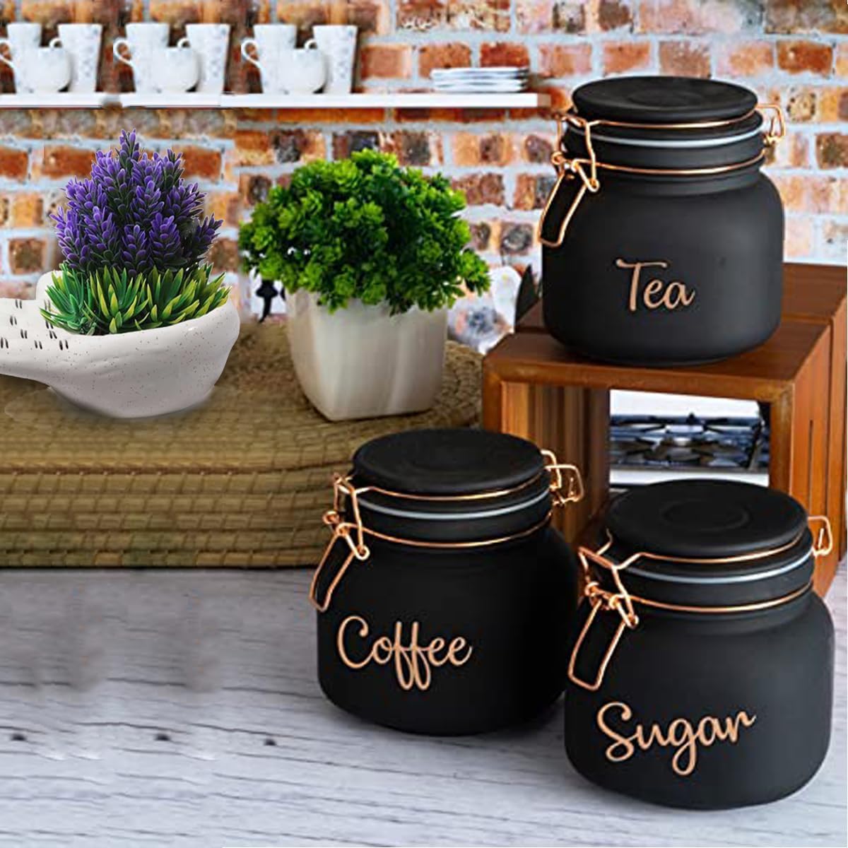 Buy Tosaa Tea Sugar Coffee Container Set Of 3 | Kitchen Counter Top ...