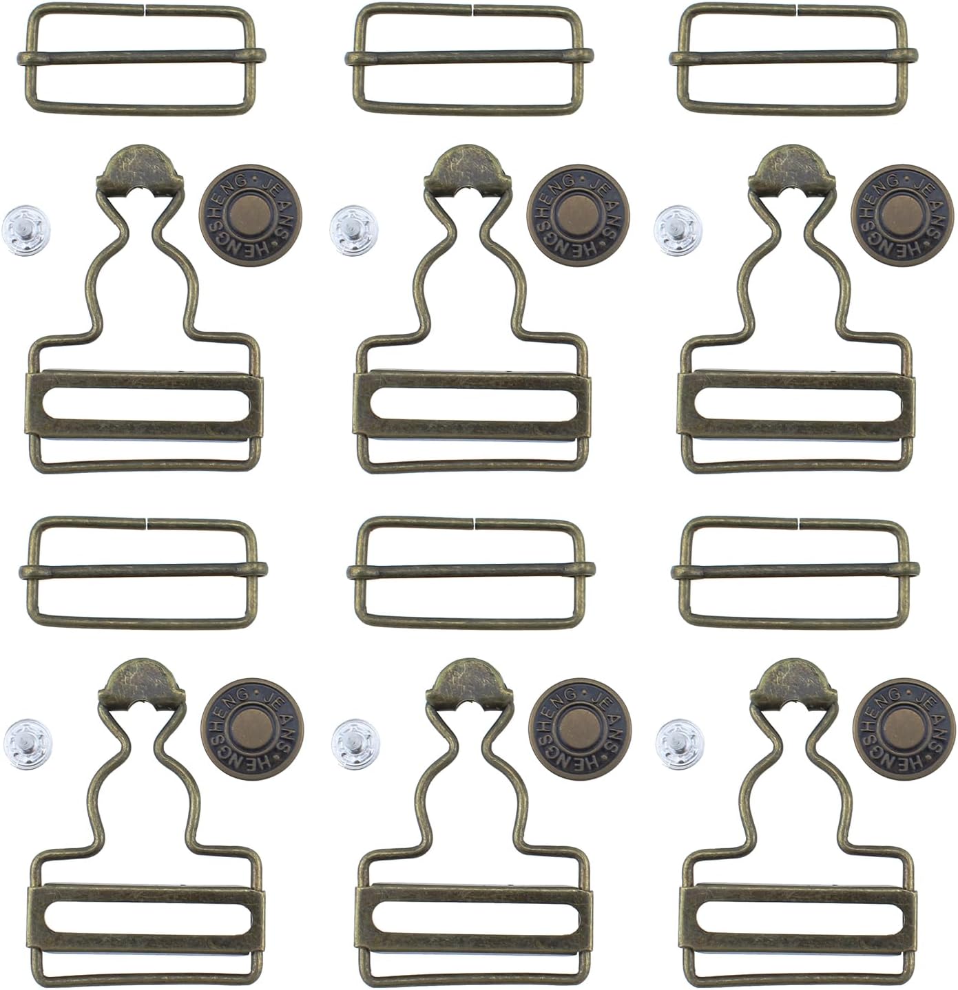 Amazon.com: MTQY 6 Sets Overall Buckles Metal Suspender Replacement ...