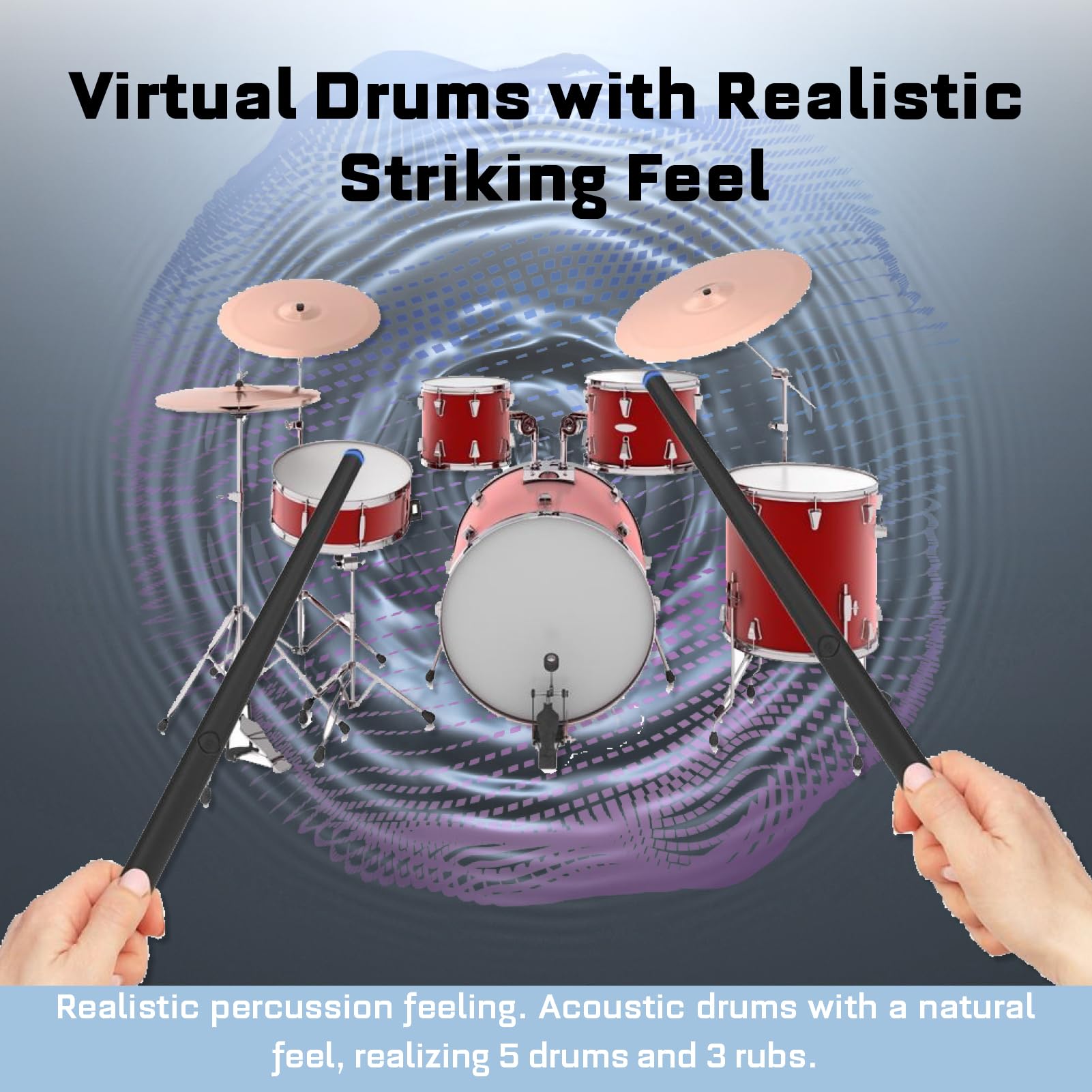 Snapklik.com : VR Electronic Drum Set, Air Drum Sticks, 1 Snare,3 Toms ...