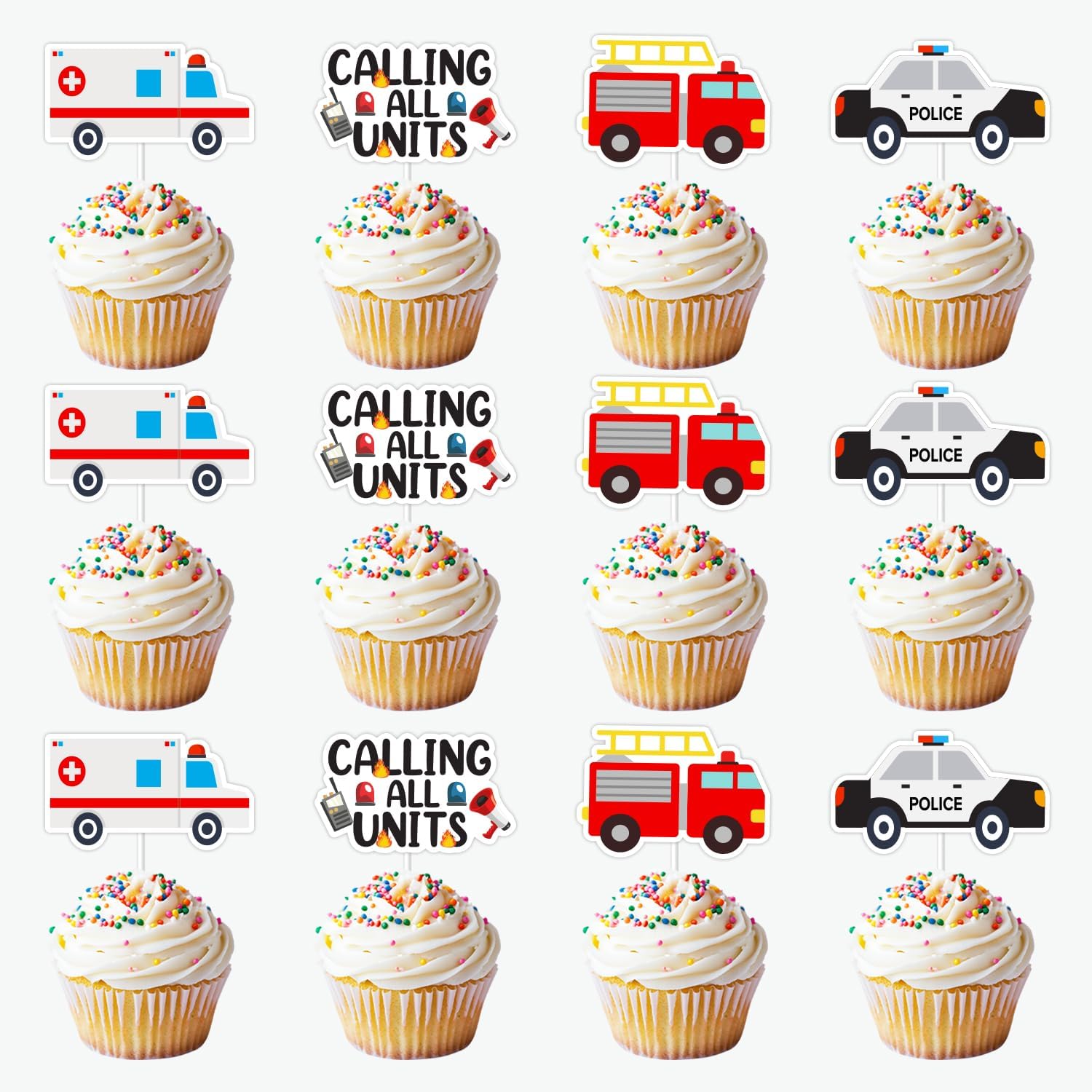Amazon.com: Emergency Vehicle Party Decorations, 36PCS Rescue Vehicles ...