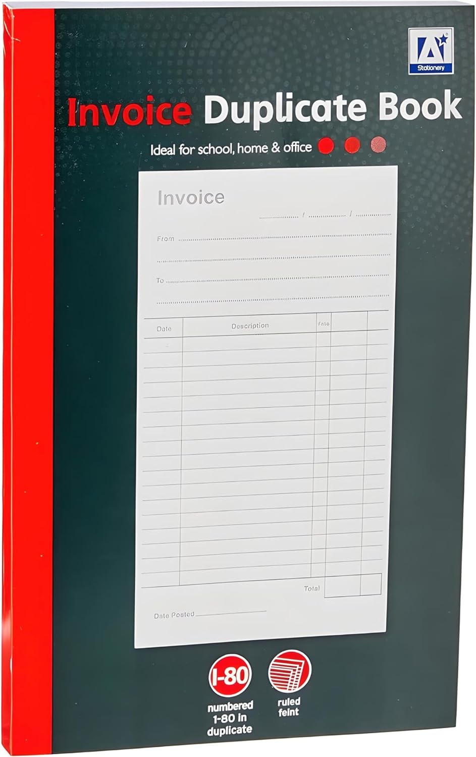 AMK® A5 Full Size Carbon Duplicate Invoice Receipt Book Feint Ruled 80 ...