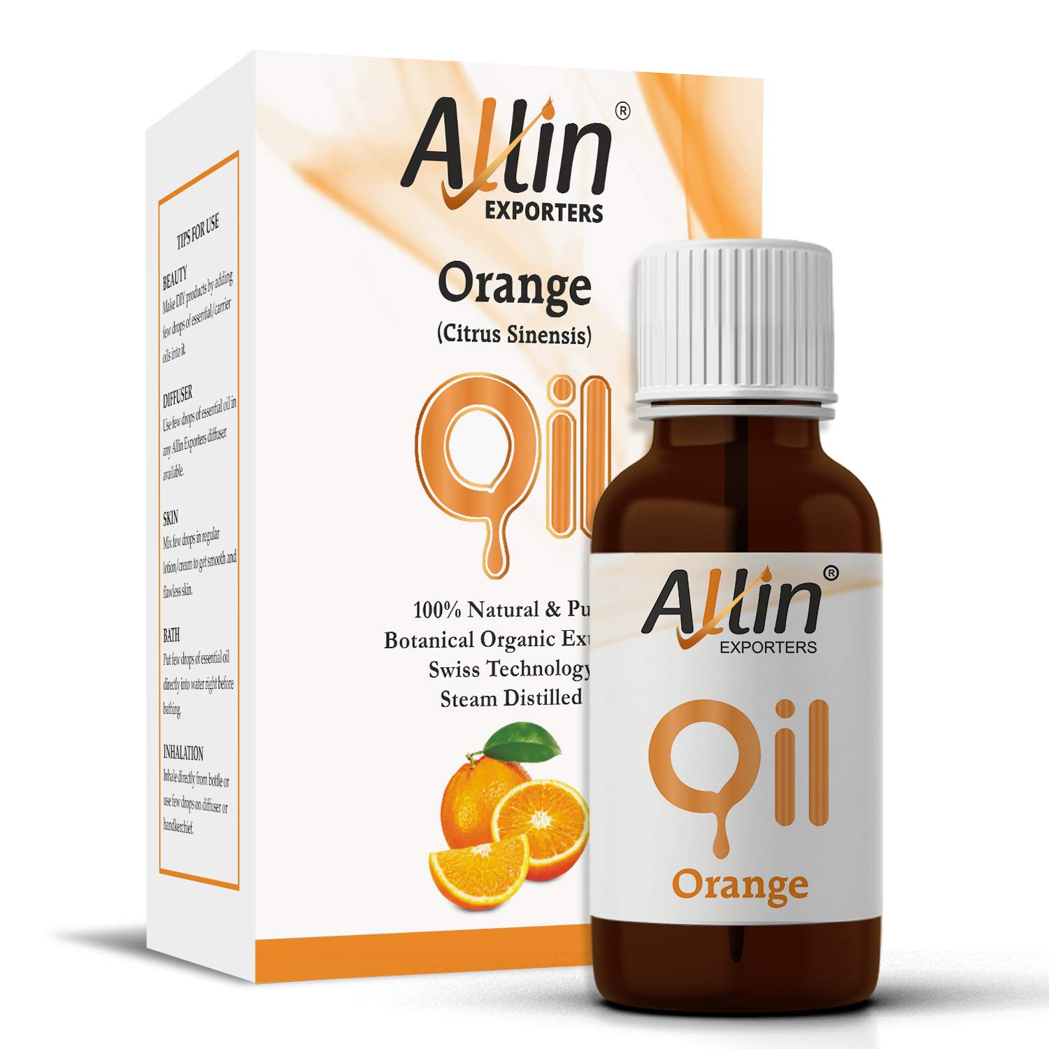 Allin Exporters Orange Essential Oil Natural Undiluted Therapeutic ...